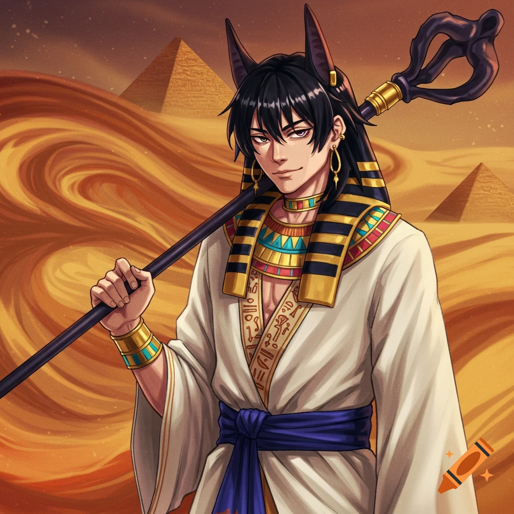 Geto from Jujutsu Kaisen in an Egyptian style on Craiyon