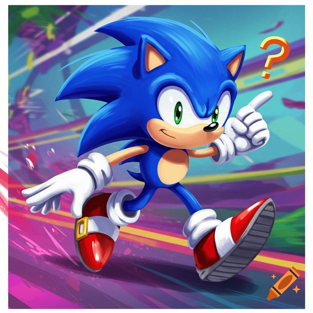 Sonic the Hedgehog running from Robert Kennedy as Dr. Eggman on Craiyon