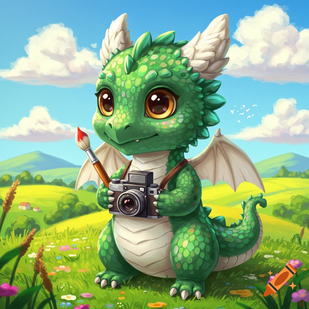 Tiny white dragon with black spots on Craiyon