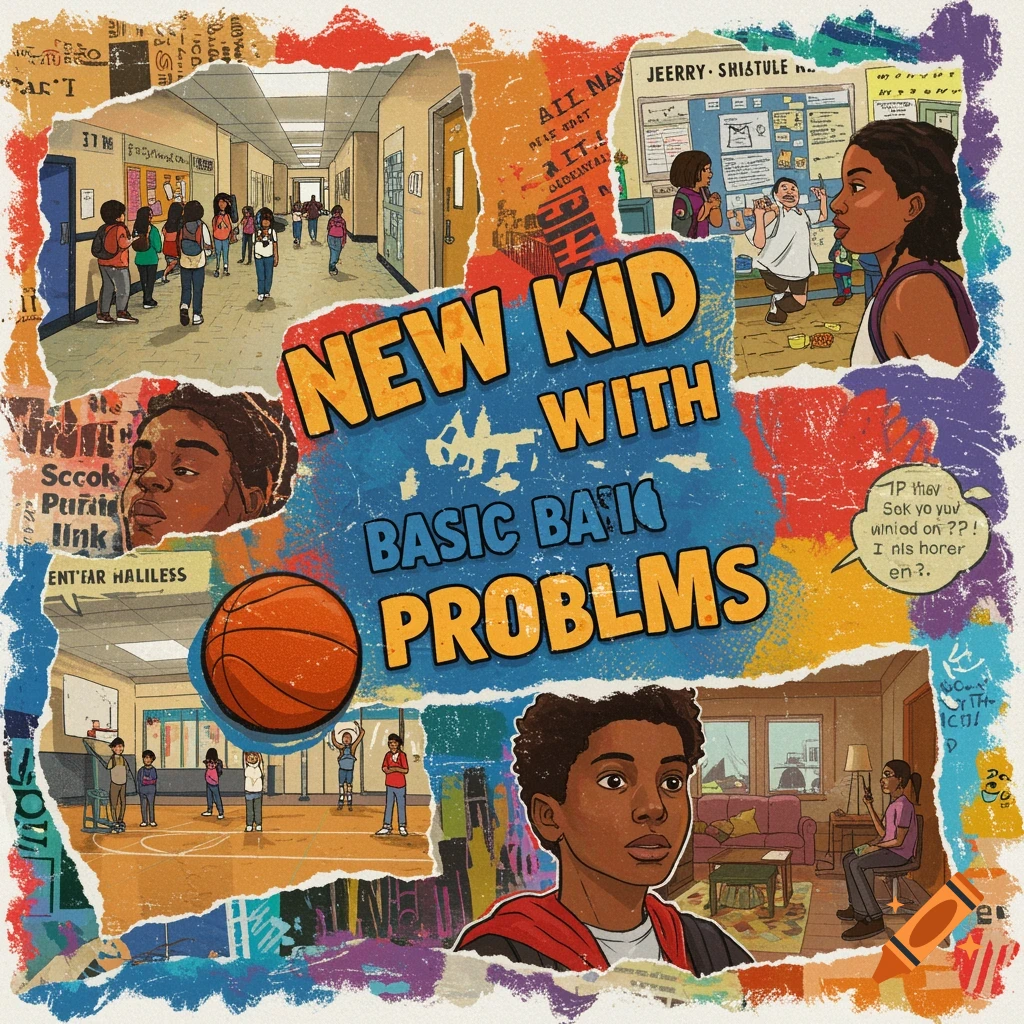 Collage for the book "New Kid with Basic Problems" by Jerry Kraft on ...