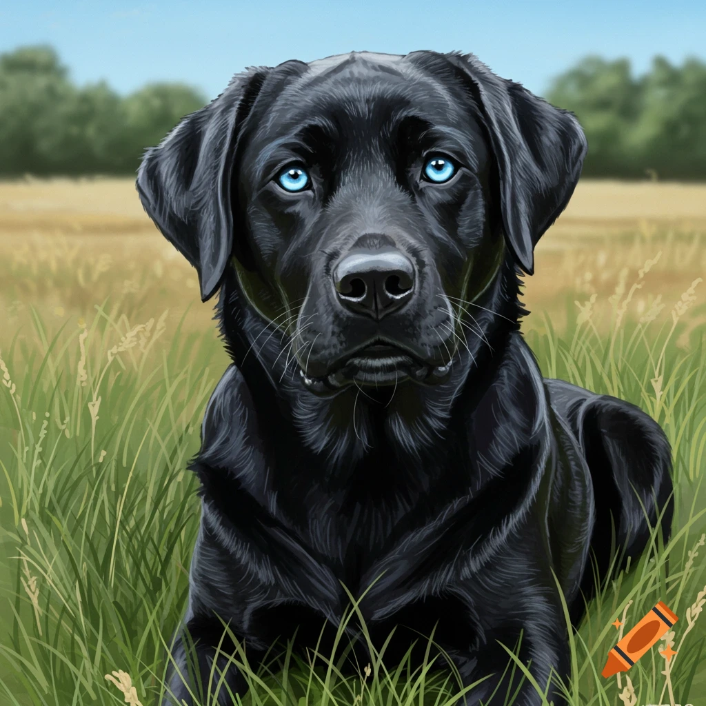 Black Lab With Blue Eyes