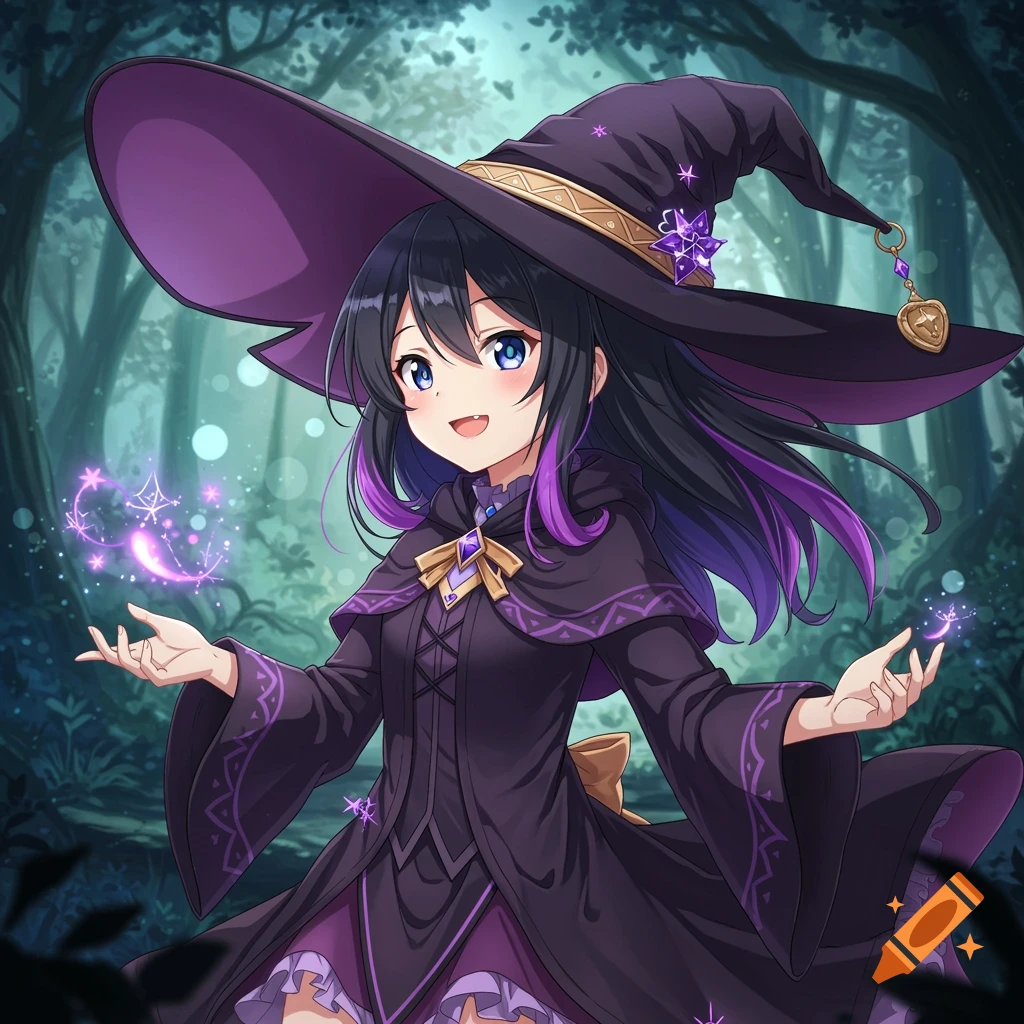 Anime girl with purple hair surrounded by worshipping hands on Craiyon