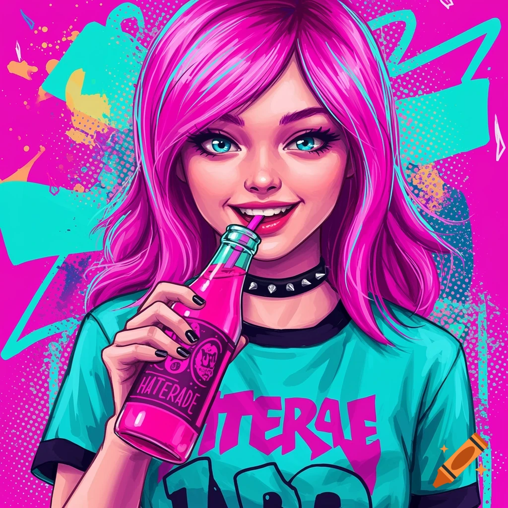 Colorful pop art design featuring bold graphics on Craiyon