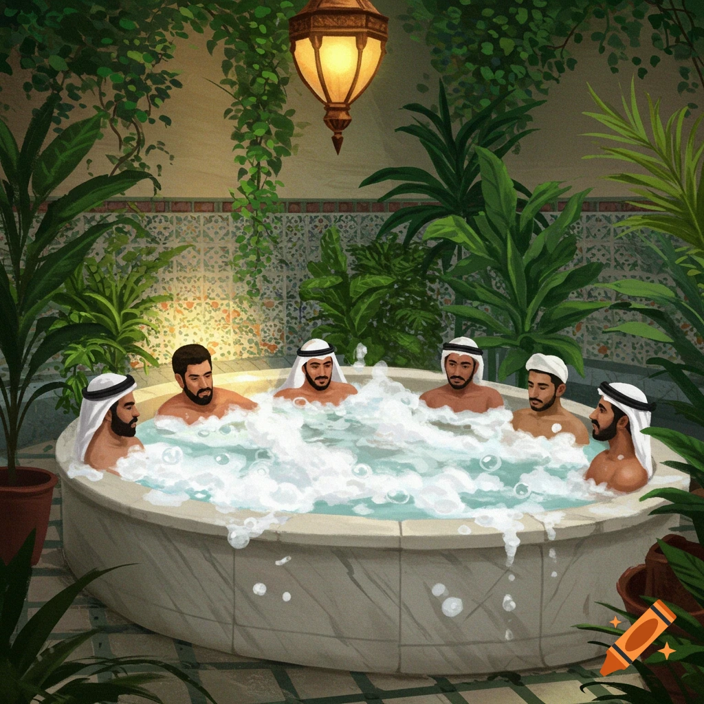 Arabs in a tub on Craiyon