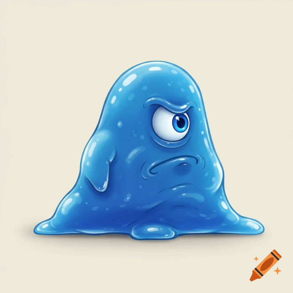 Blue gooey one-eyed blob in Pixar style on Craiyon