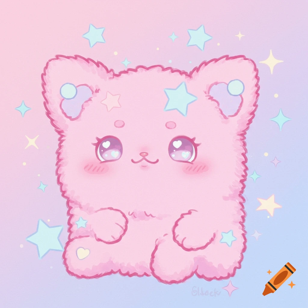 Cute pink pfp with stars and baby colors on Craiyon