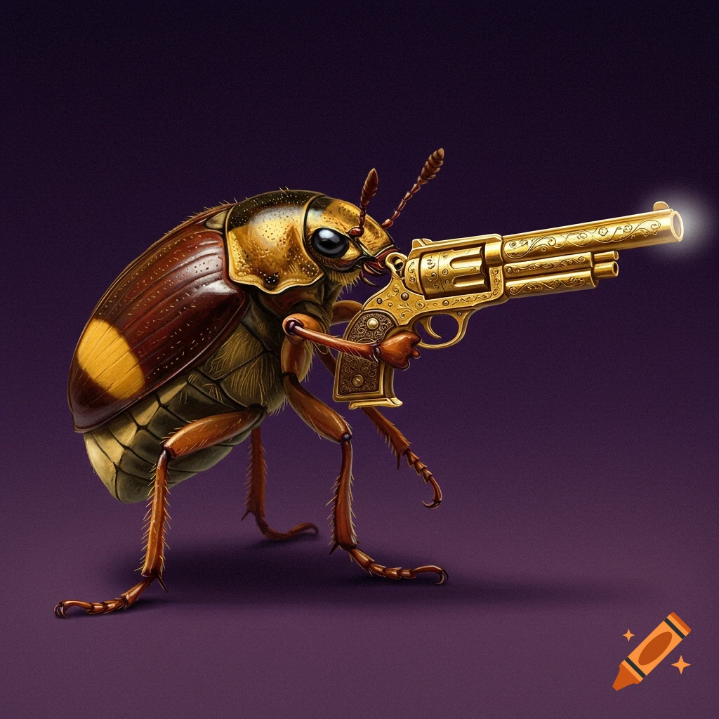 Close-up of a beetle's intricate crystal-like carapace on Craiyon