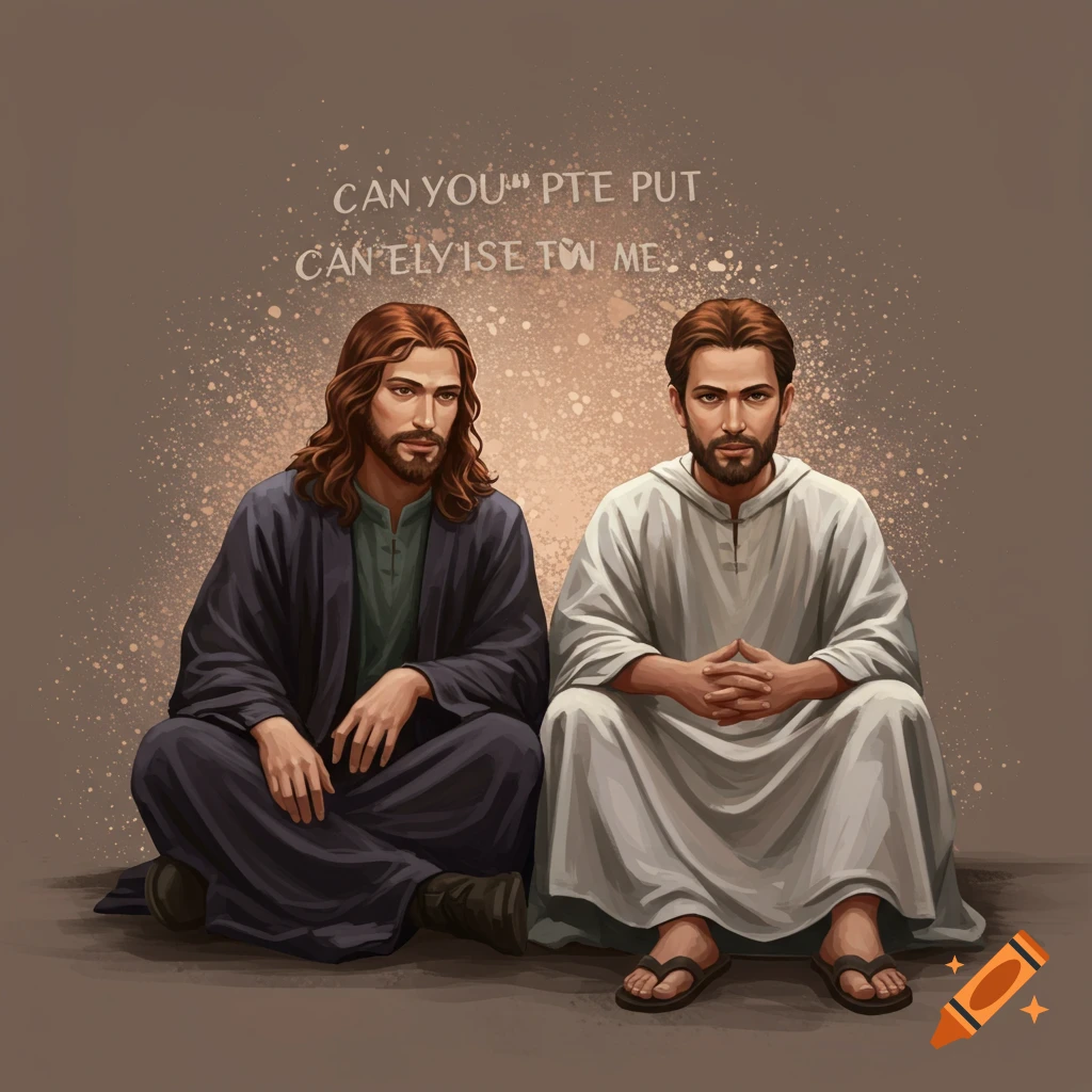 Jesus sitting next to a person on Craiyon