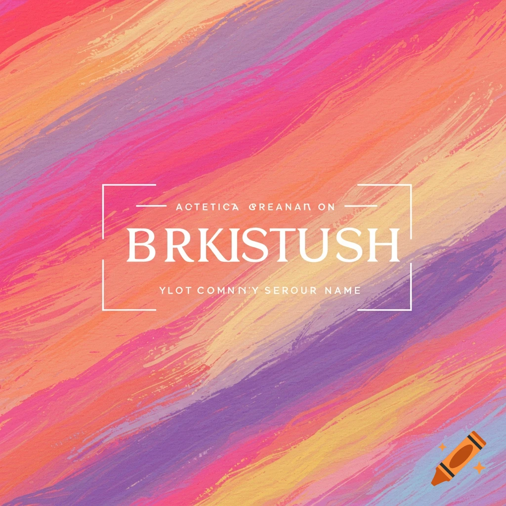 Abstract art with vibrant brush strokes and community name text overlay ...