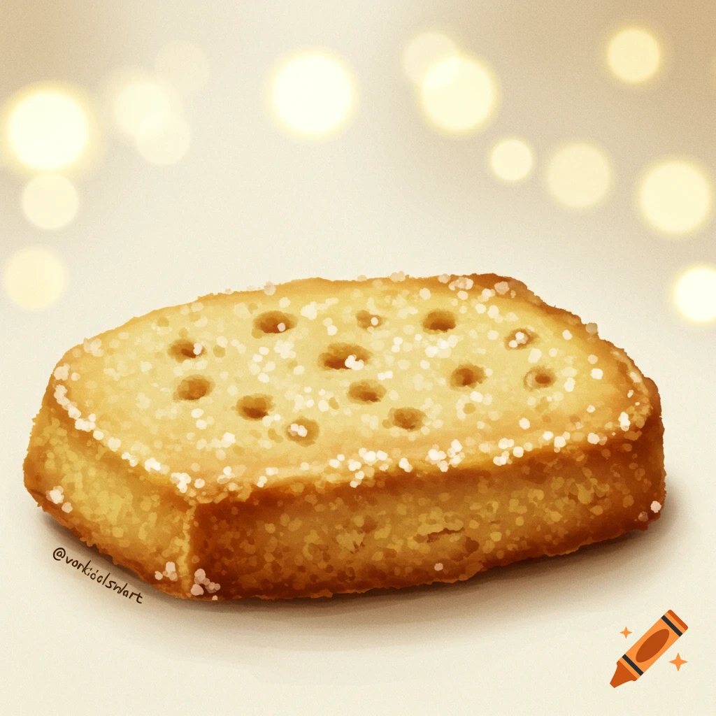A shortbread cookie with sugar sprinkles and bokeh background. on Craiyon