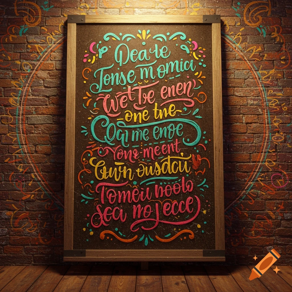 Motivational quote with hippie street art on a whiteboard on Craiyon