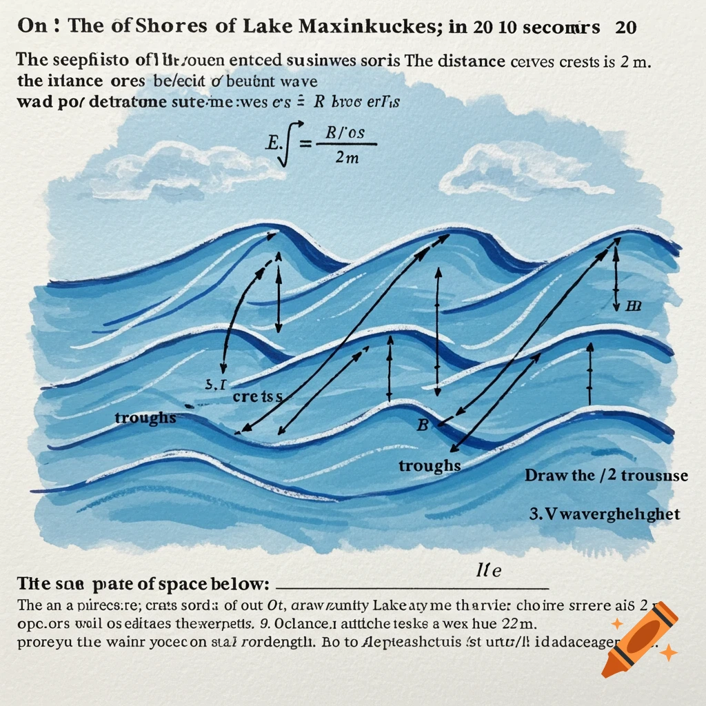 Waves rolling into the shore of Lake Maxinkuckee with crests and ...