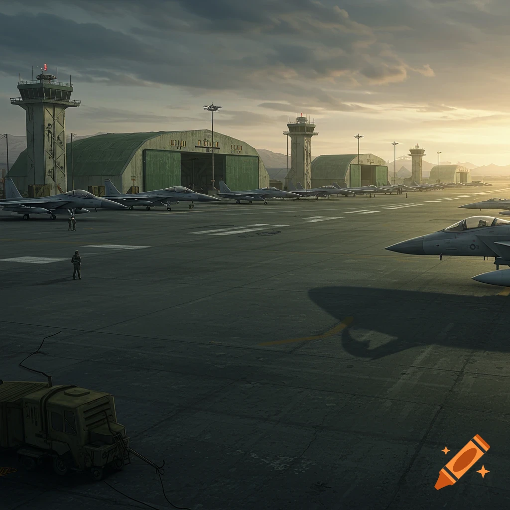 A U.S. military cargo plane flies low at night over city lights with ...