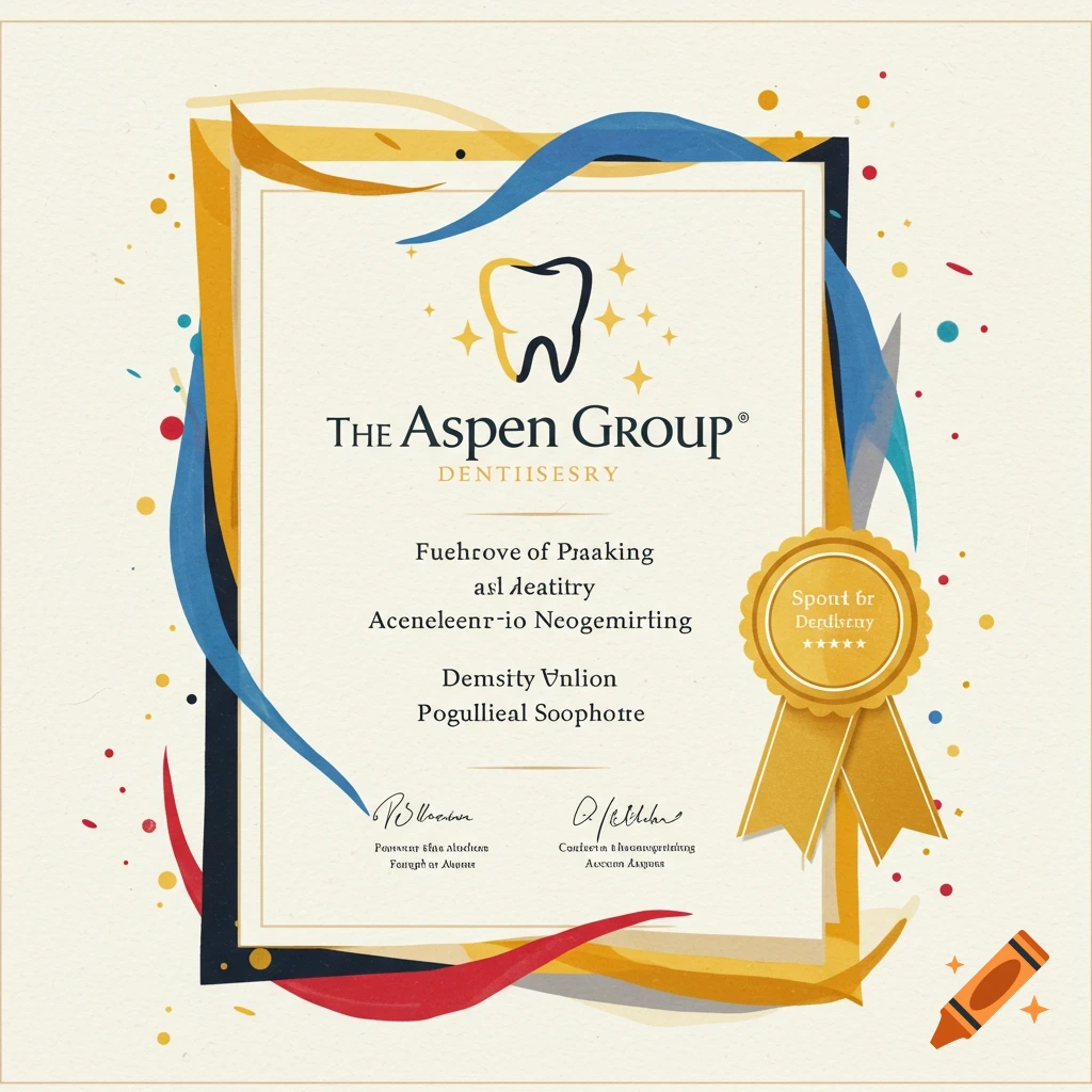 The Aspen Group dentistry recognition program logo design on Craiyon