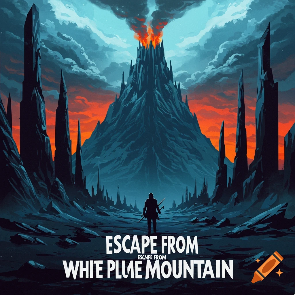 Fantasy movie poster for "Escape from White Plume Mountain" in the style of "Escape From New ...