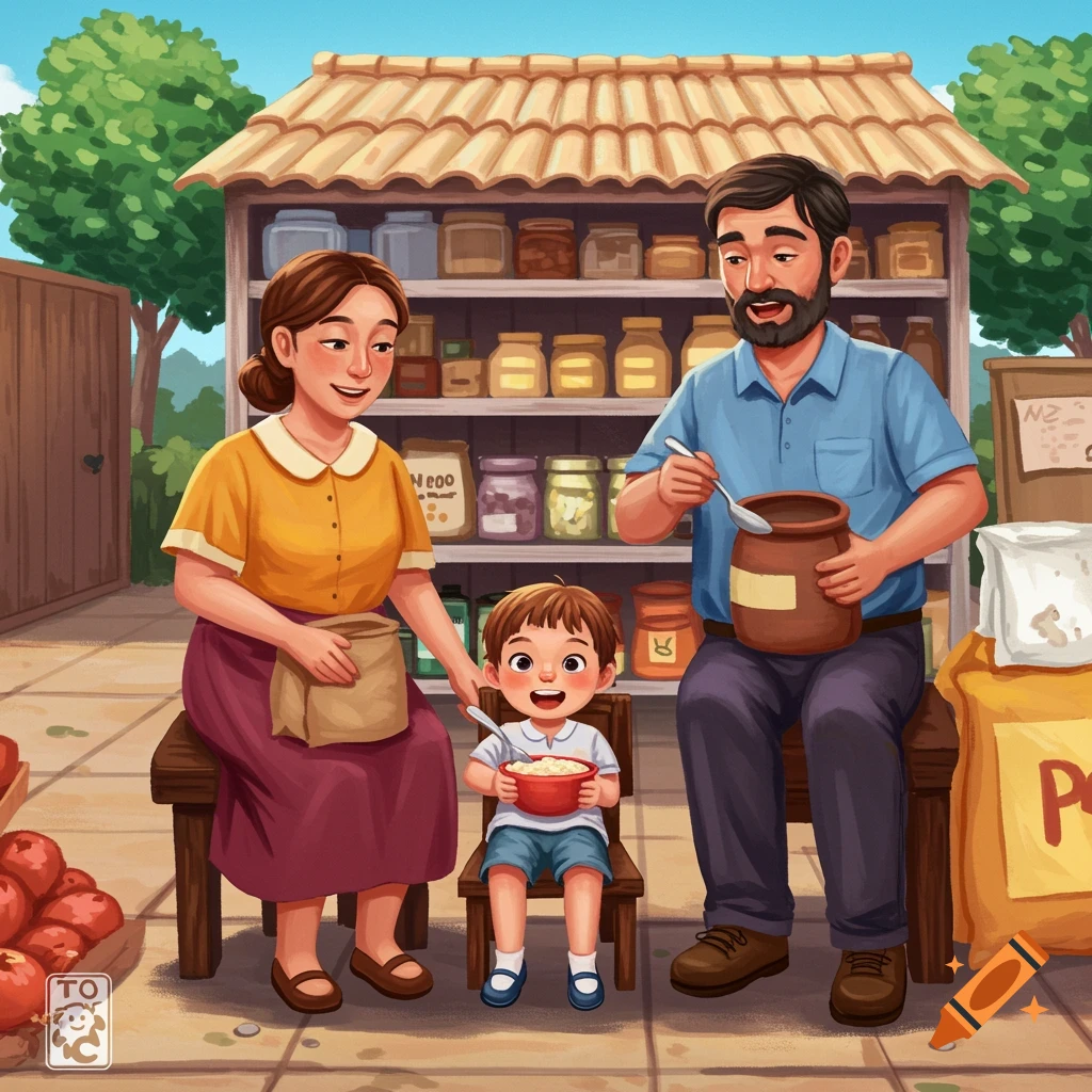 Family preparing to go to the store on a sunny morning on Craiyon