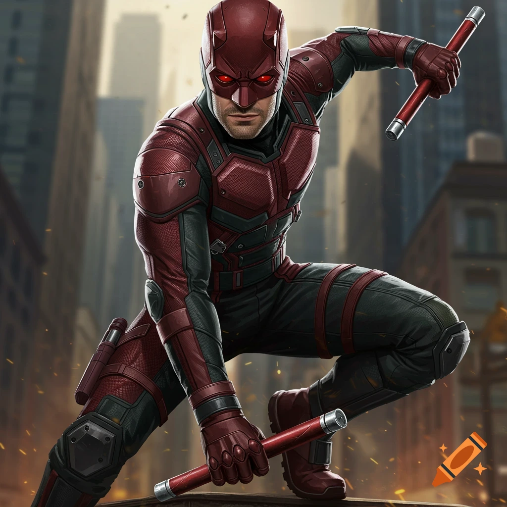Daredevil design for Marvel Rivals video game on Craiyon