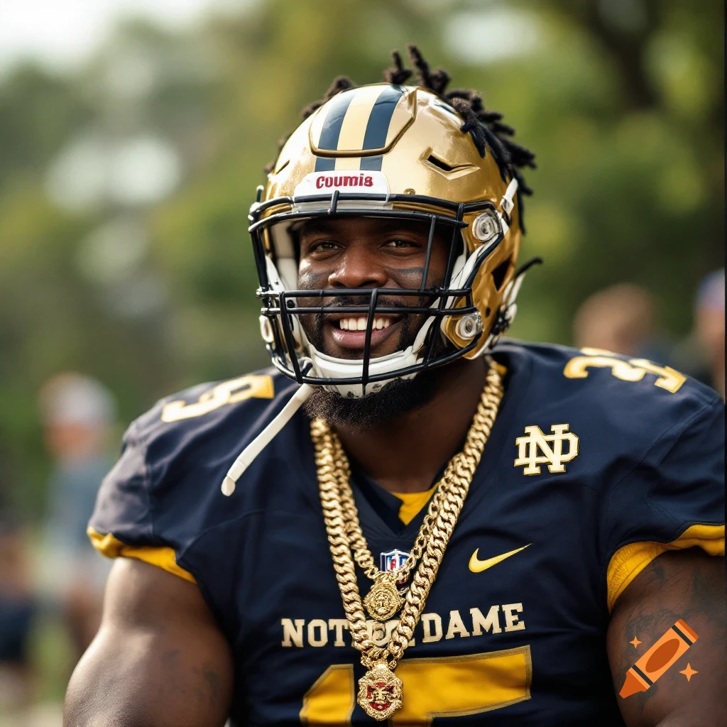 Gucci Mane in Notre Dame jersey on Craiyon