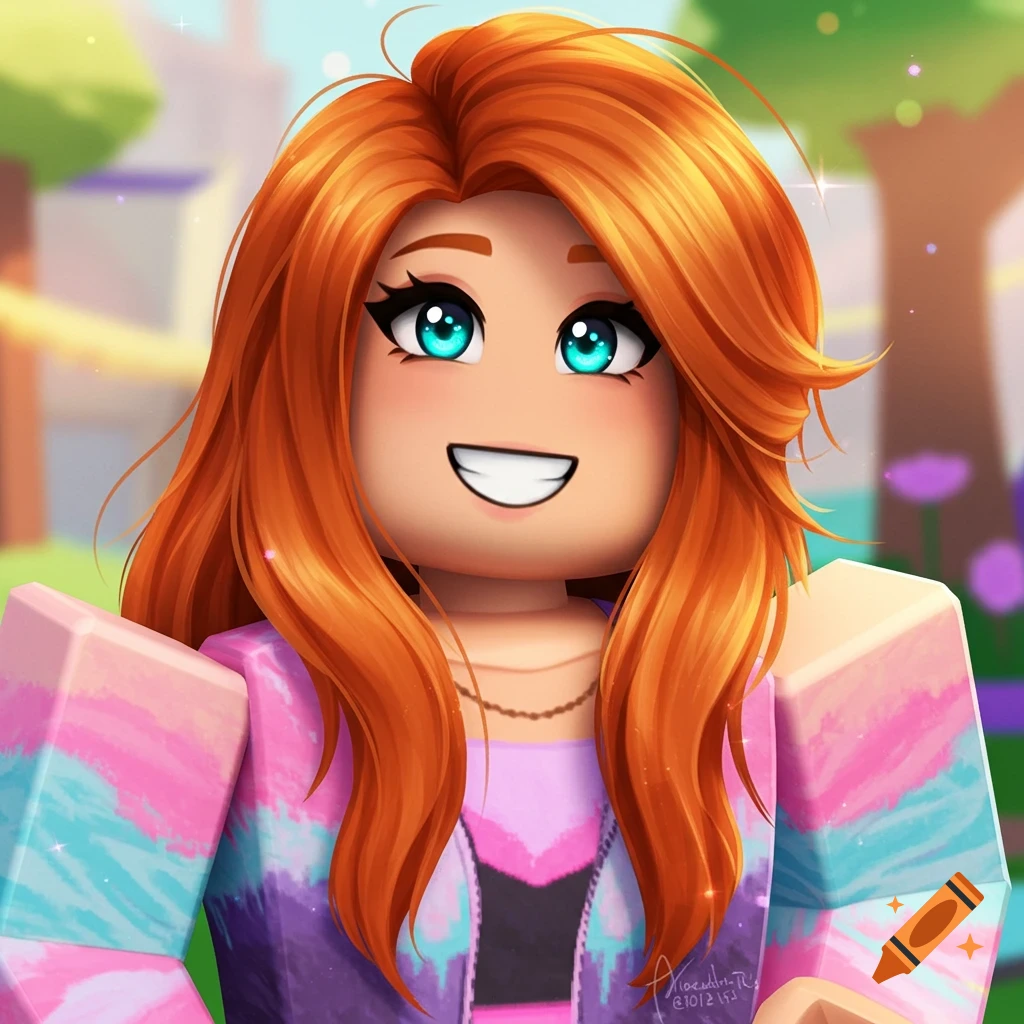 Roblox girl with ginger hair on Craiyon