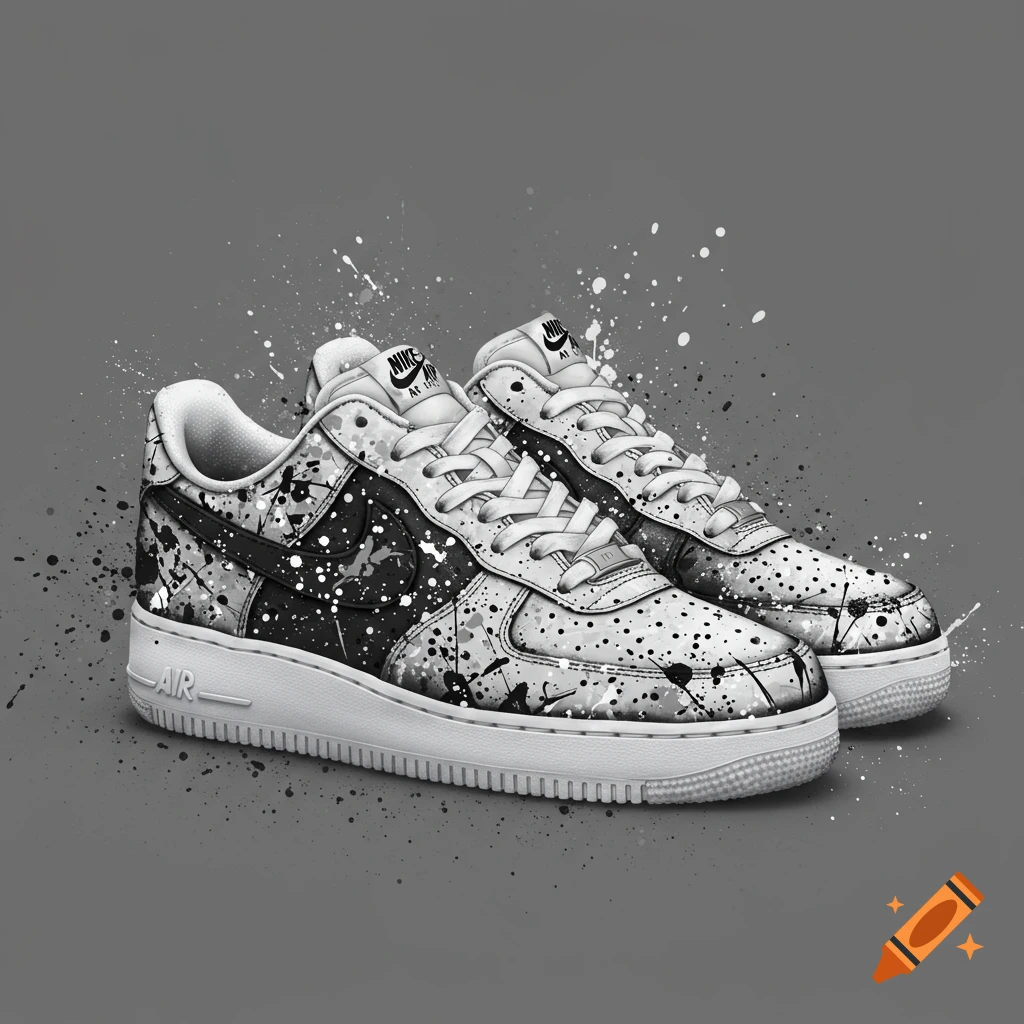 Air Force Ones with paint splatters on Craiyon