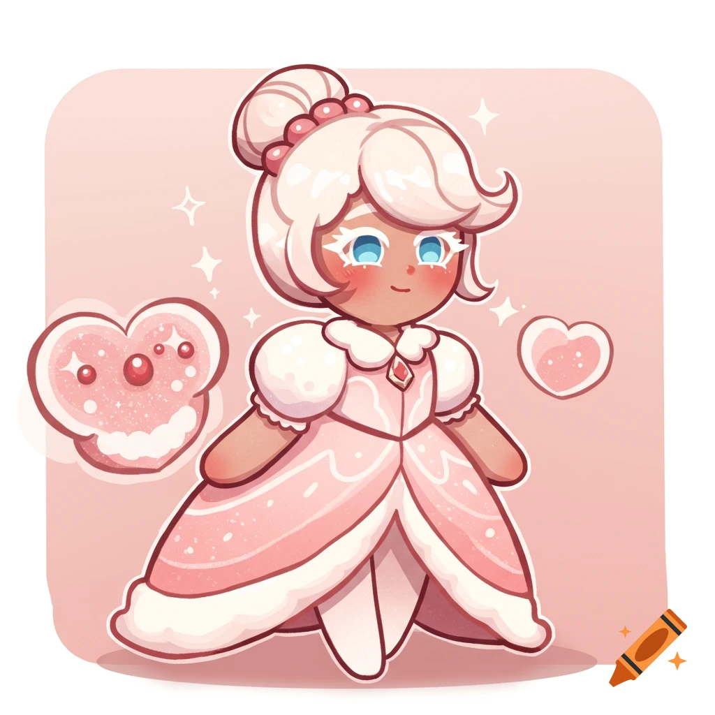 Duo Velvet Cookie with blush pink dough and sparkling blue eyes on Craiyon