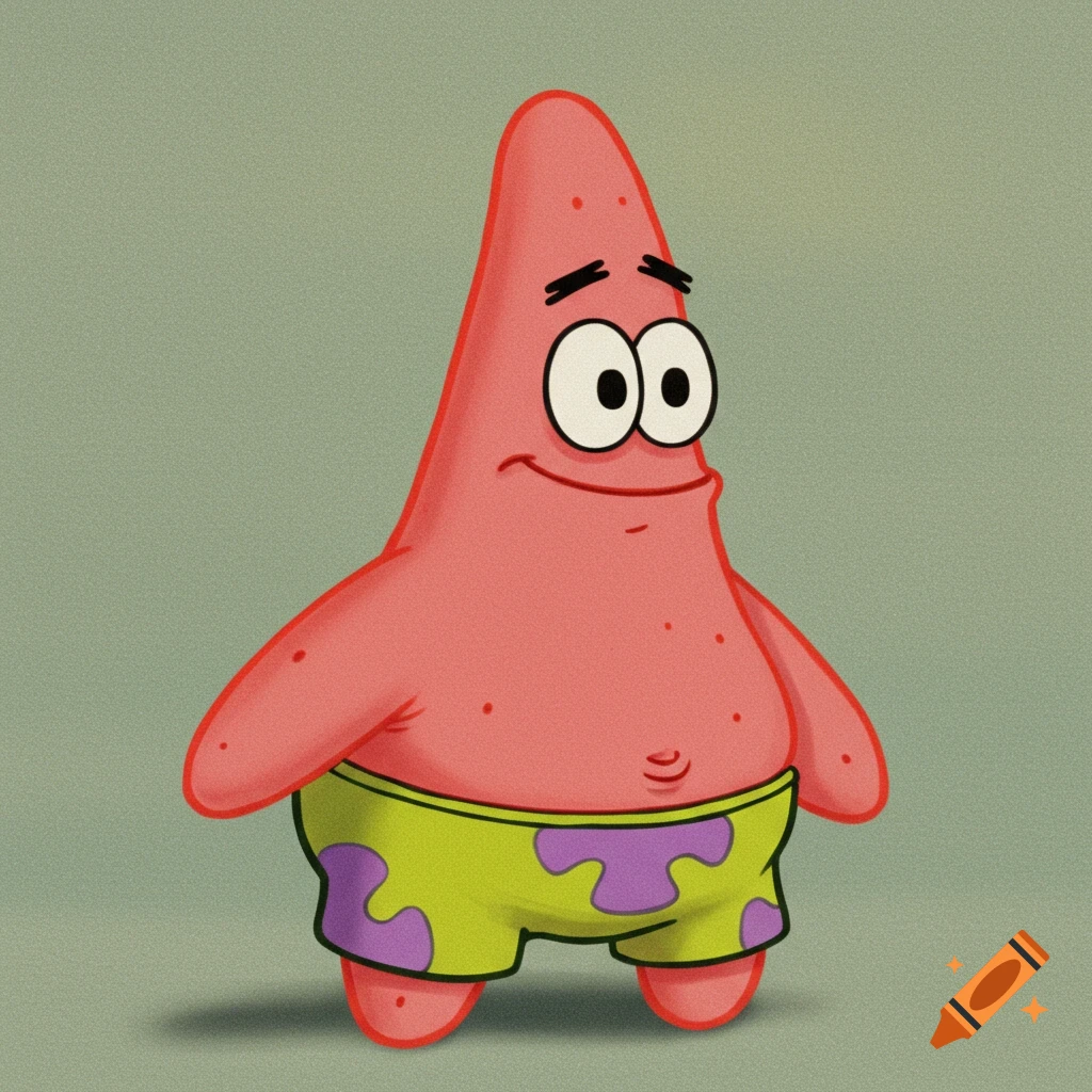 Patrick Star from SpongeBob enjoying a cigarette on Craiyon