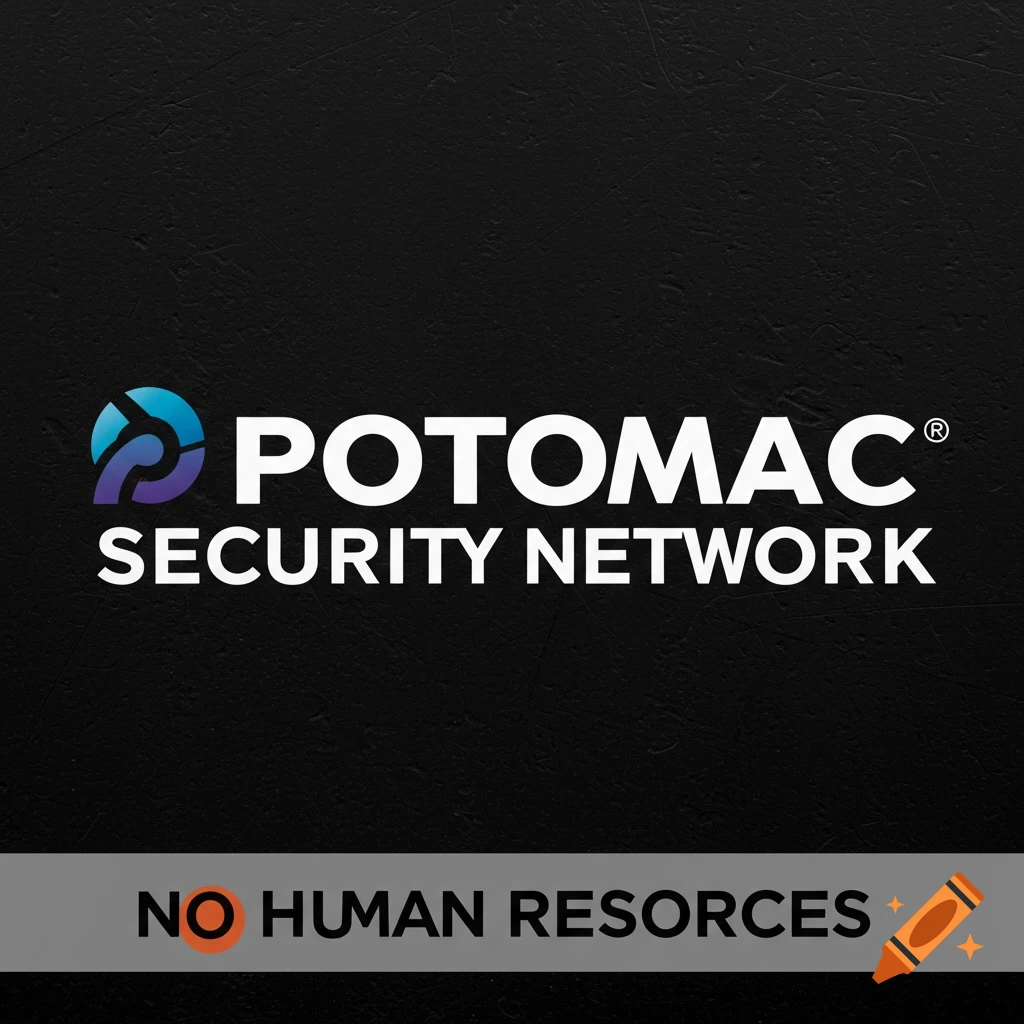 Potomac Security Network HR logo on black background on Craiyon