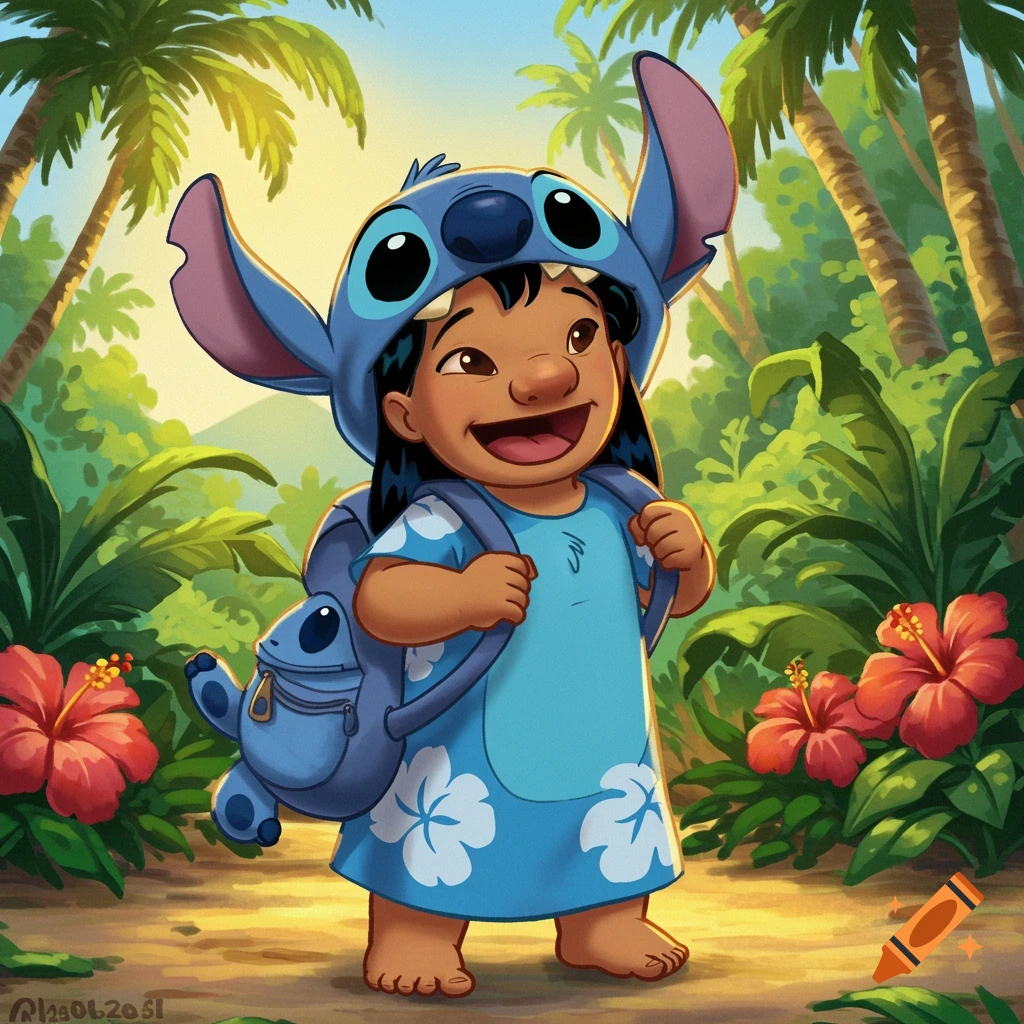 Stitch from Lilo and Stitch dressed as the Girl with a Pearl Earring in ...