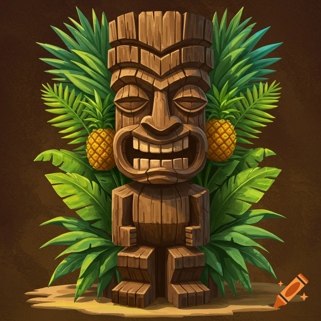 Cartoonish Hawaii-themed banner for BYX Island Party 2025 on Craiyon