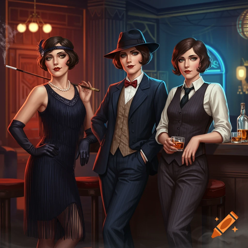 1930s female gangsters during Prohibition on Craiyon