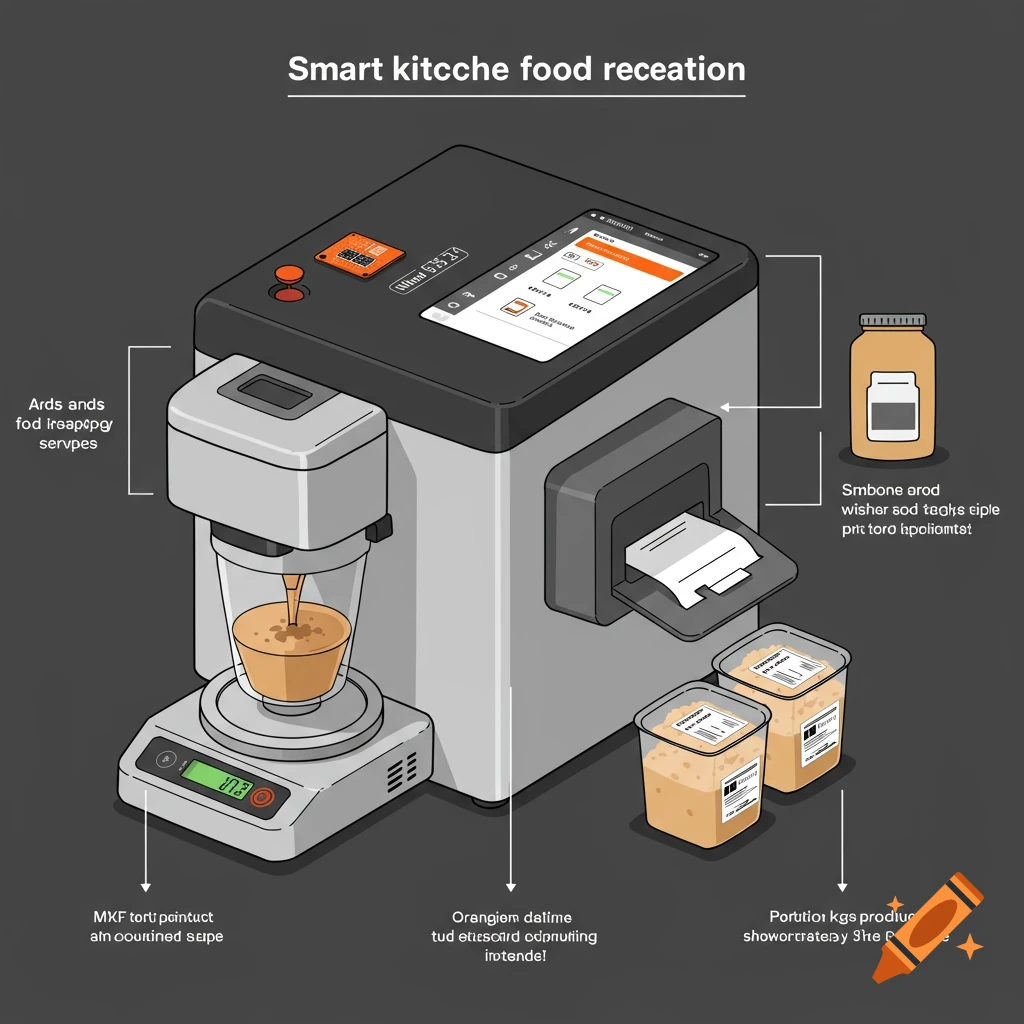 Vector illustration of a smart kitchen appliance. on Craiyon