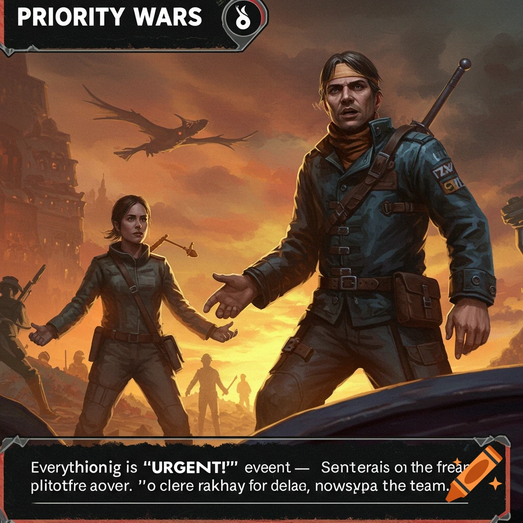 Priority Wars card game card on Craiyon