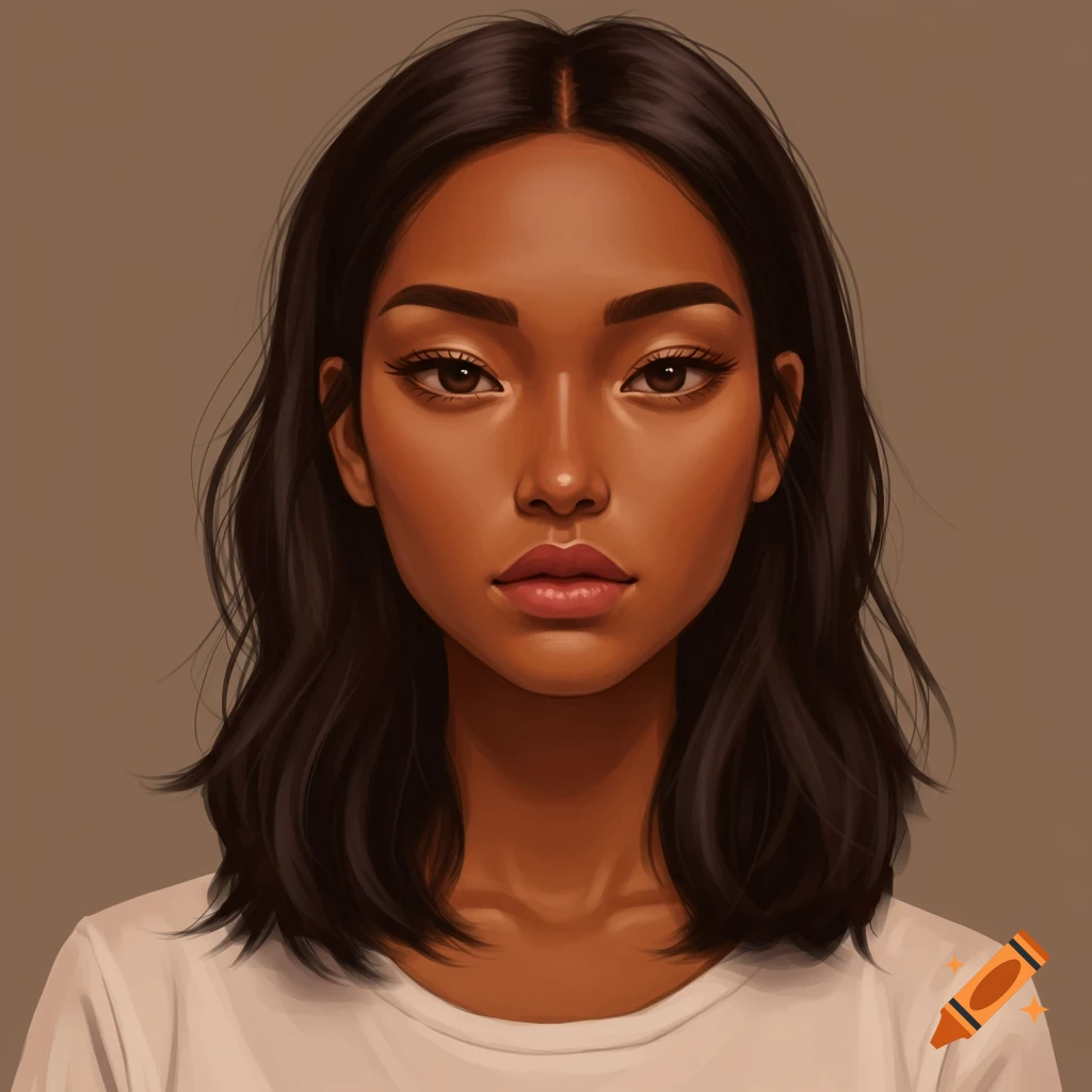 Burmese woman with caramel skin, diamond face, and dark chocolate hair ...