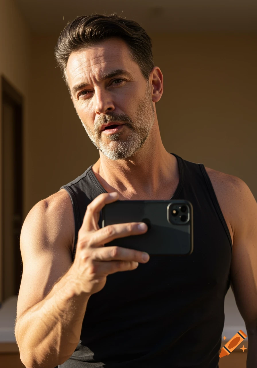 Attractive 55-year-old man selfie on Craiyon