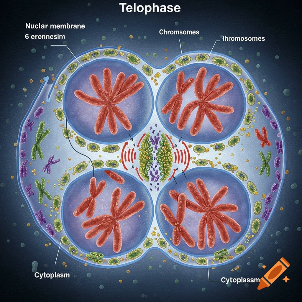 Illustration of interphase and mitosis stages in plant and animal cells ...
