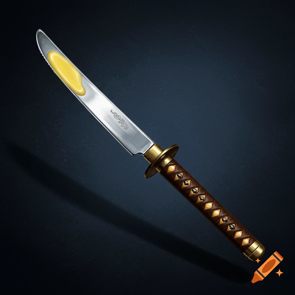 A stylized butter knife shaped like a katana. on Craiyon