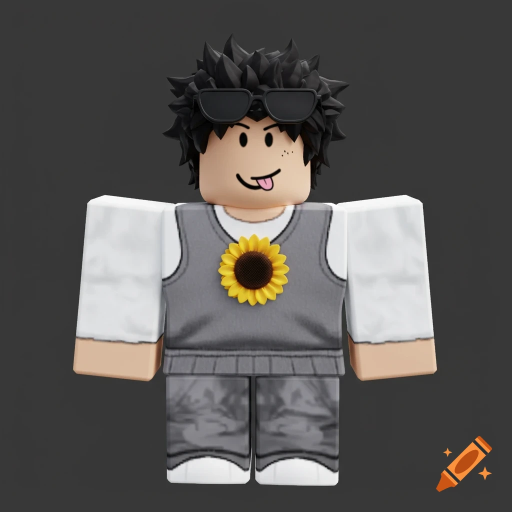 ROBLOX character with smoky grey pants, white shirt, grey vest ...