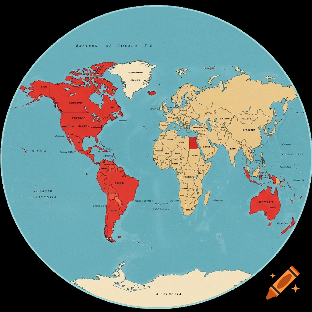 Accurate depiction of the world map on Craiyon