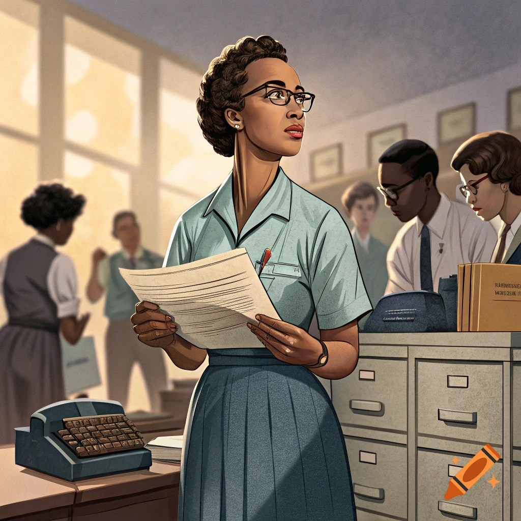 Katherine Johnson facing racism on Craiyon