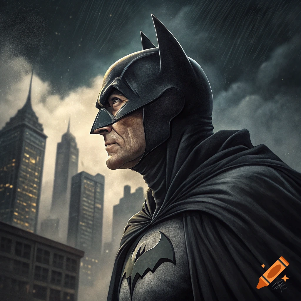 Batman eating tacos cartoon illustration style image. Superhero ...