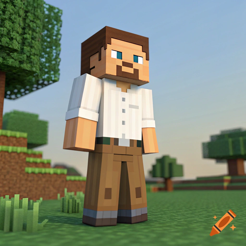 Jack Black as Minecraft Steve on Craiyon