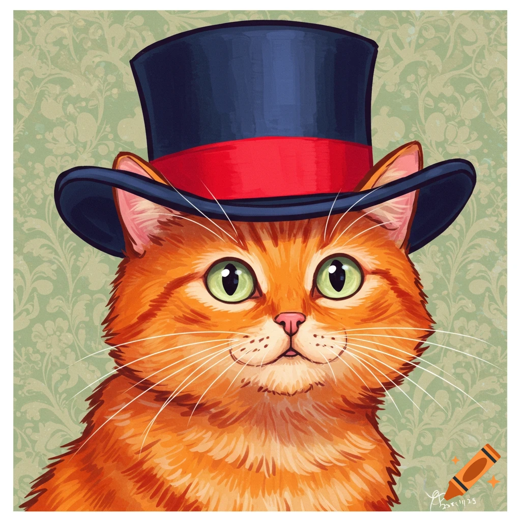 Cat wearing a hat on Craiyon