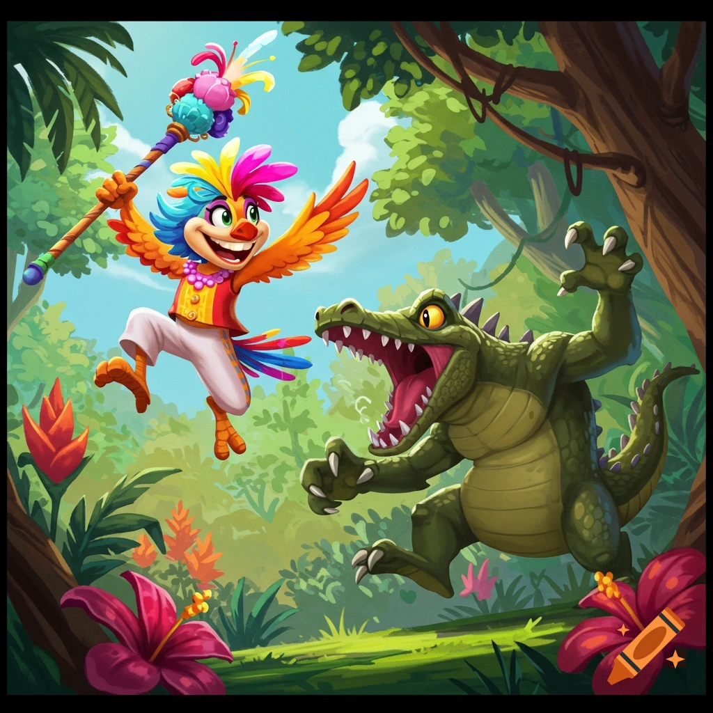 Tralalero tralala vs. Bombadiro Crocadilo on Craiyon