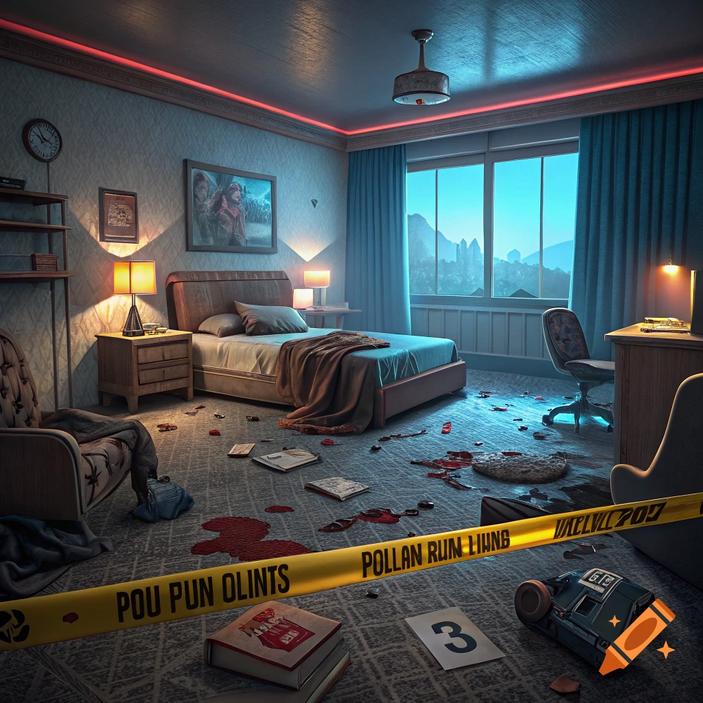 Bedroom with unwrapped cookies on Craiyon