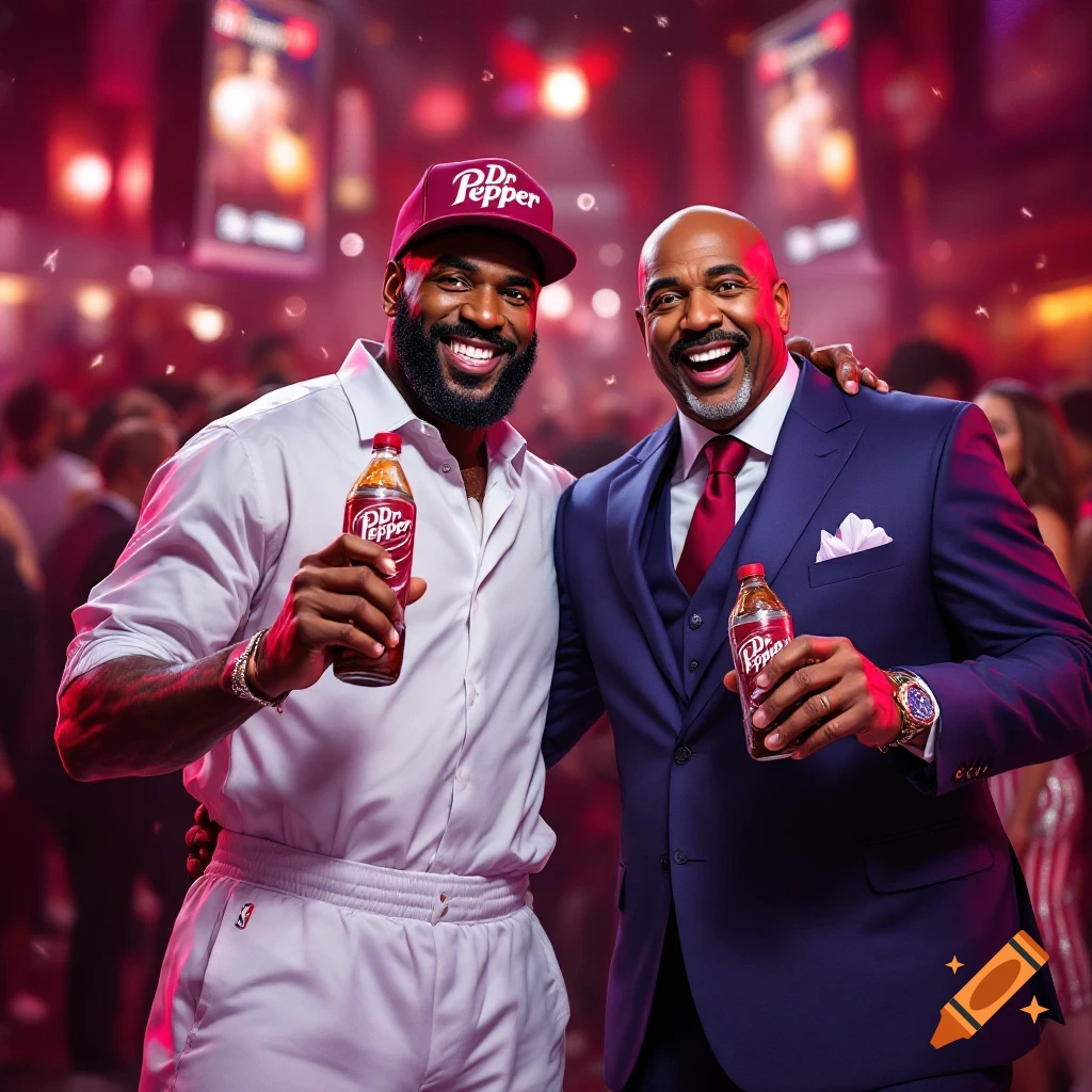 LeBron James holds a large watermelon slice while sitting at a table ...