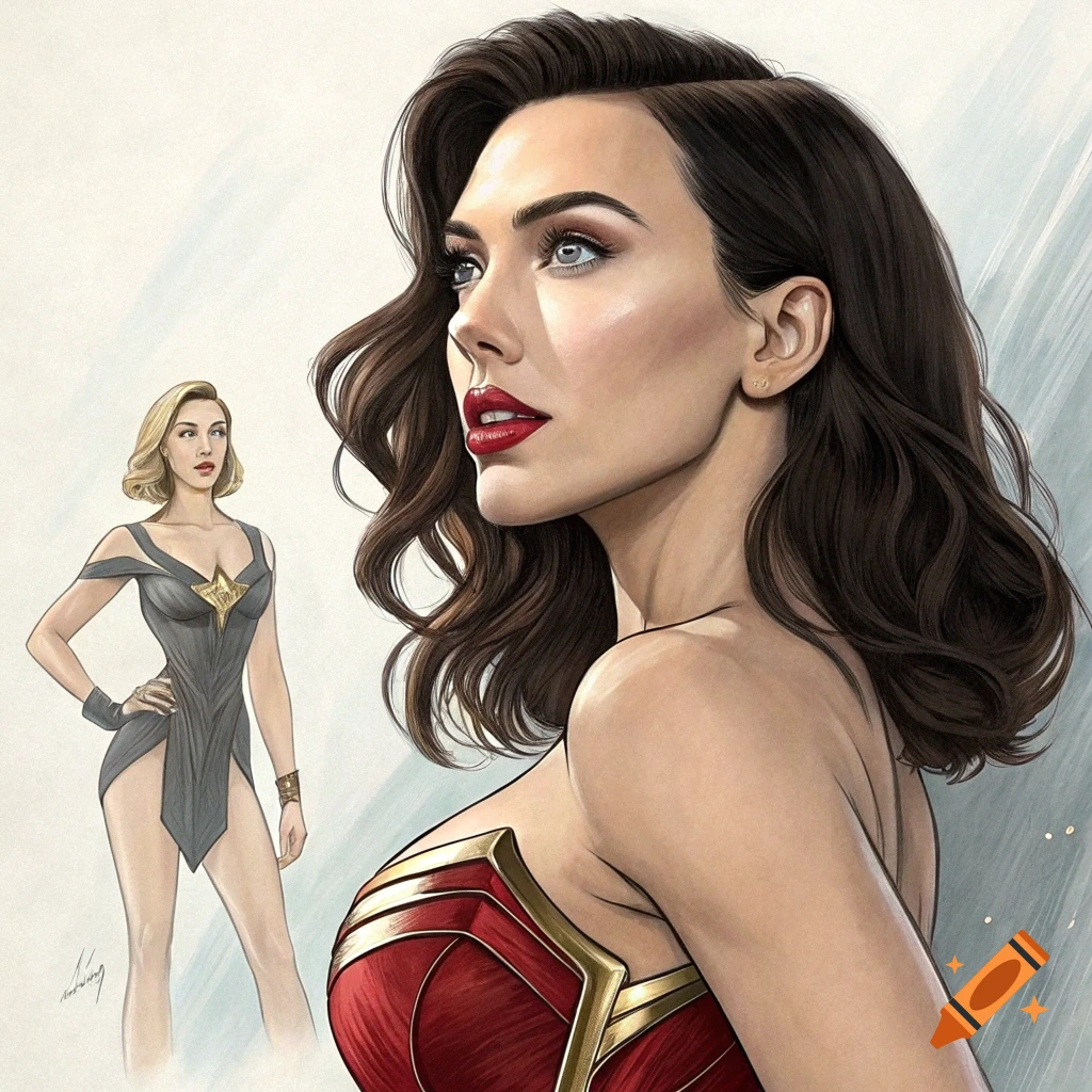 Woman with Kim Kardashian's body, Gal Gadot's head, and Scarlett ...