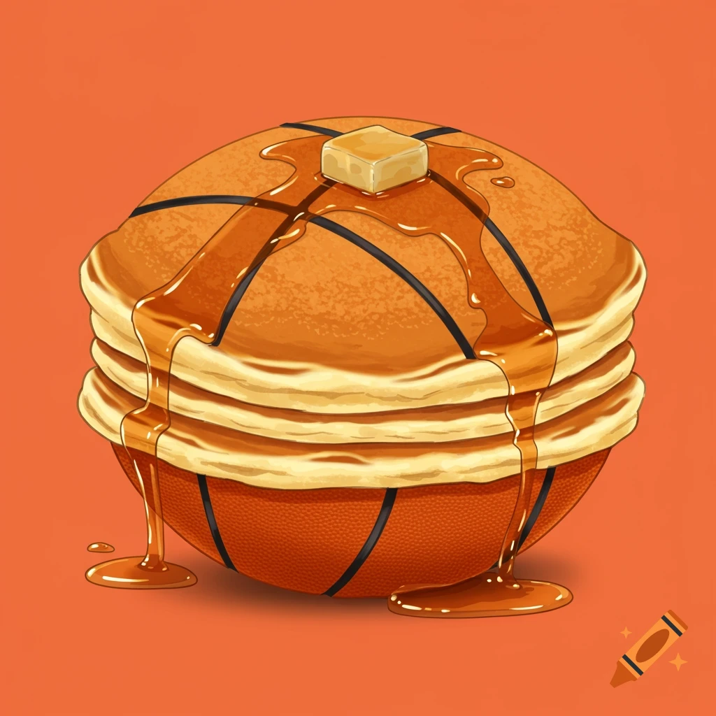 Pancake and basketball combination image, could be art or food ...