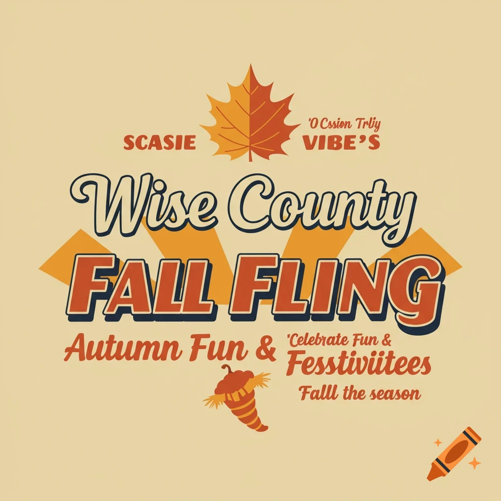 50's style logo for Wise County Fall Fling with 50's Fall Vibes theme ...