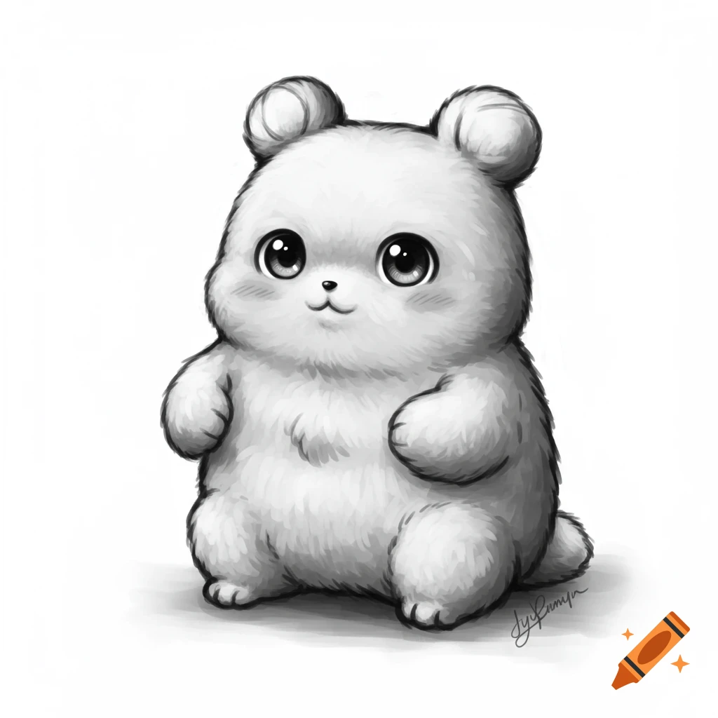 Cute Cartoon Drawings Black And White