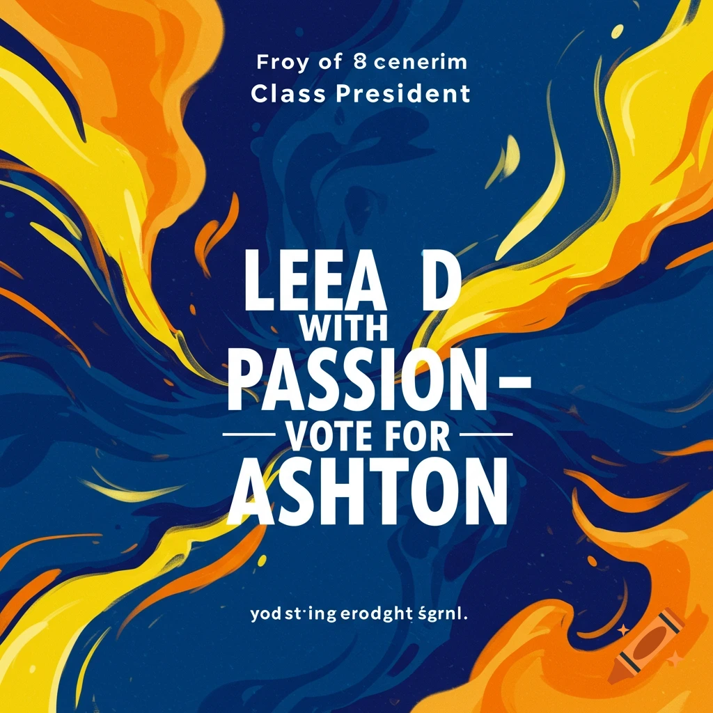Poster for class president election with the slogan Lead with passion ...